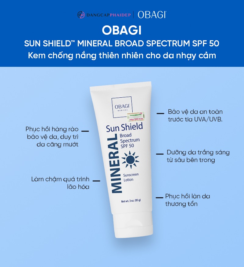 Kem chống nắng Obagi Sun Shield Mineral Broad Spectrum SPF 50