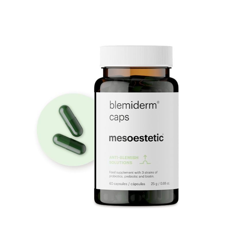 Viên uống ngừa mụn & cải thiện sức khỏe làn da Mesoestetic Blemiderm Caps 60 viên