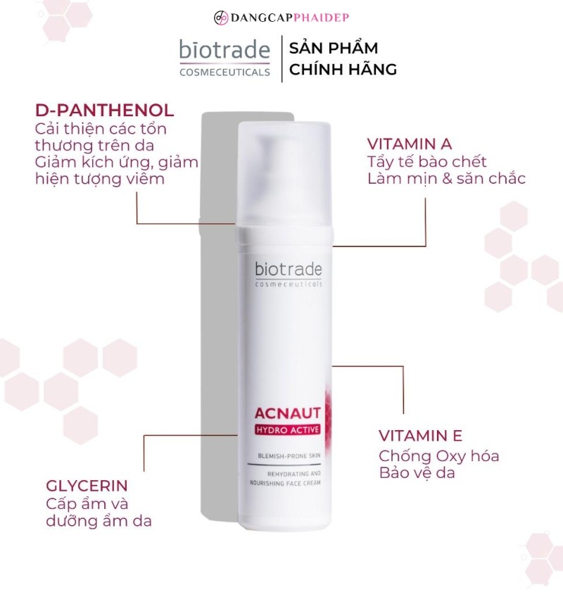 Kem dưỡng phục hồi da mụn Biotrade Acnaut Hydro Active Cream