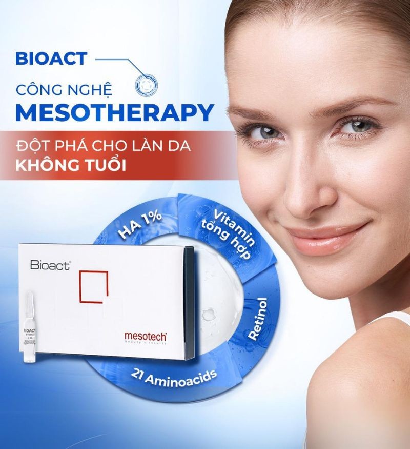 Meso phục hồi căng bóng chống lão hóa da Mesotech Bioact hộp 10 ống x ...