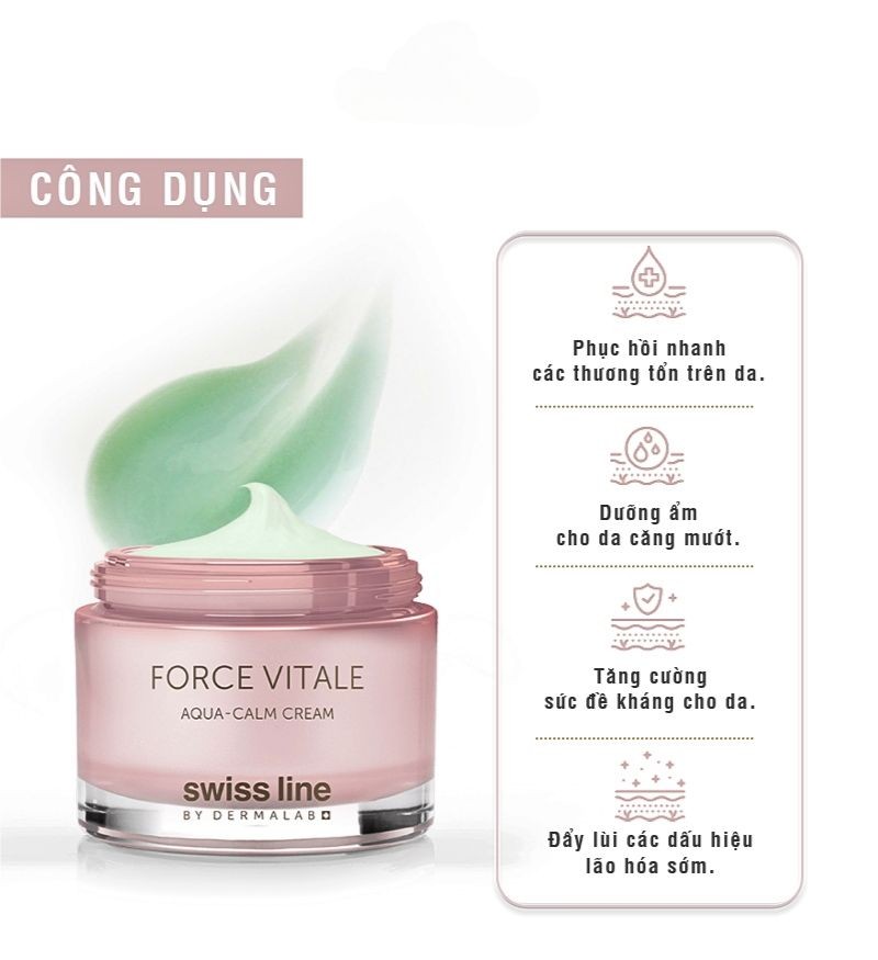 Kem phục hồi Swissline Force Vitale Aqua - Calm Cream cho da nhạy cảm ...